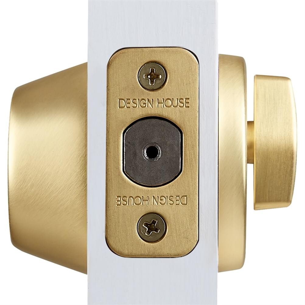 Design House Single Cylinder 2-Way Round Corner Deadbolt with Latch in ...