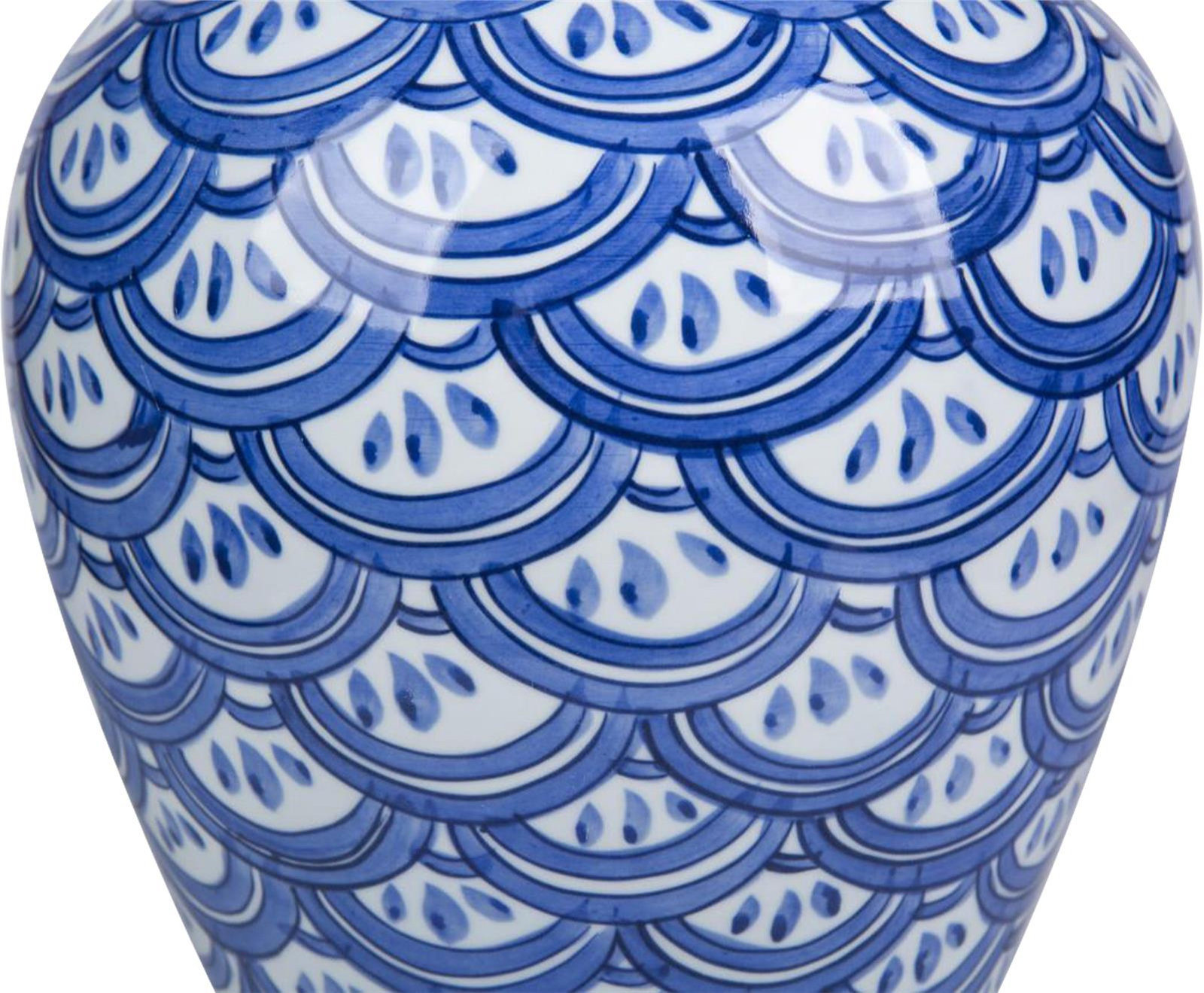 Handcrafted Blue Wave Ceramic Temple Jar, Large - Asian - Decorative ...