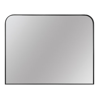 Stratton Home Decor Quinn Black Rectangular Arched Mantel Wall Mirror ...