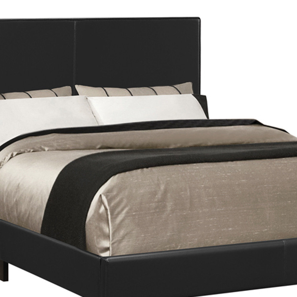 Benzara BM216026 Leatherette Full Size Platform Bed With Chamfered Legs ...