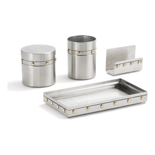Rivets Desk Collection, 4-Piece Desk Set - Contemporary - Desk ...