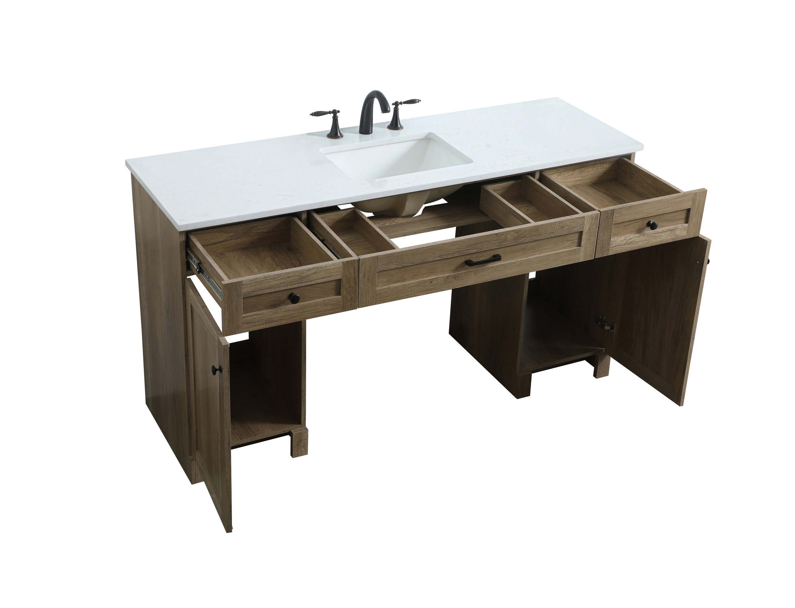 54" ADA Compliant Bathroom Vanity, 60" - Farmhouse - Bathroom Vanities ...