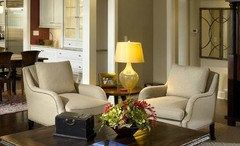 Triangle shaped living room