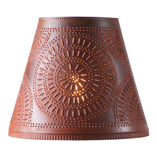 14" Fireside Shade With Chisel, Rustic Tin - Southwestern - Lamp Shades - by Zeckos | Houzz