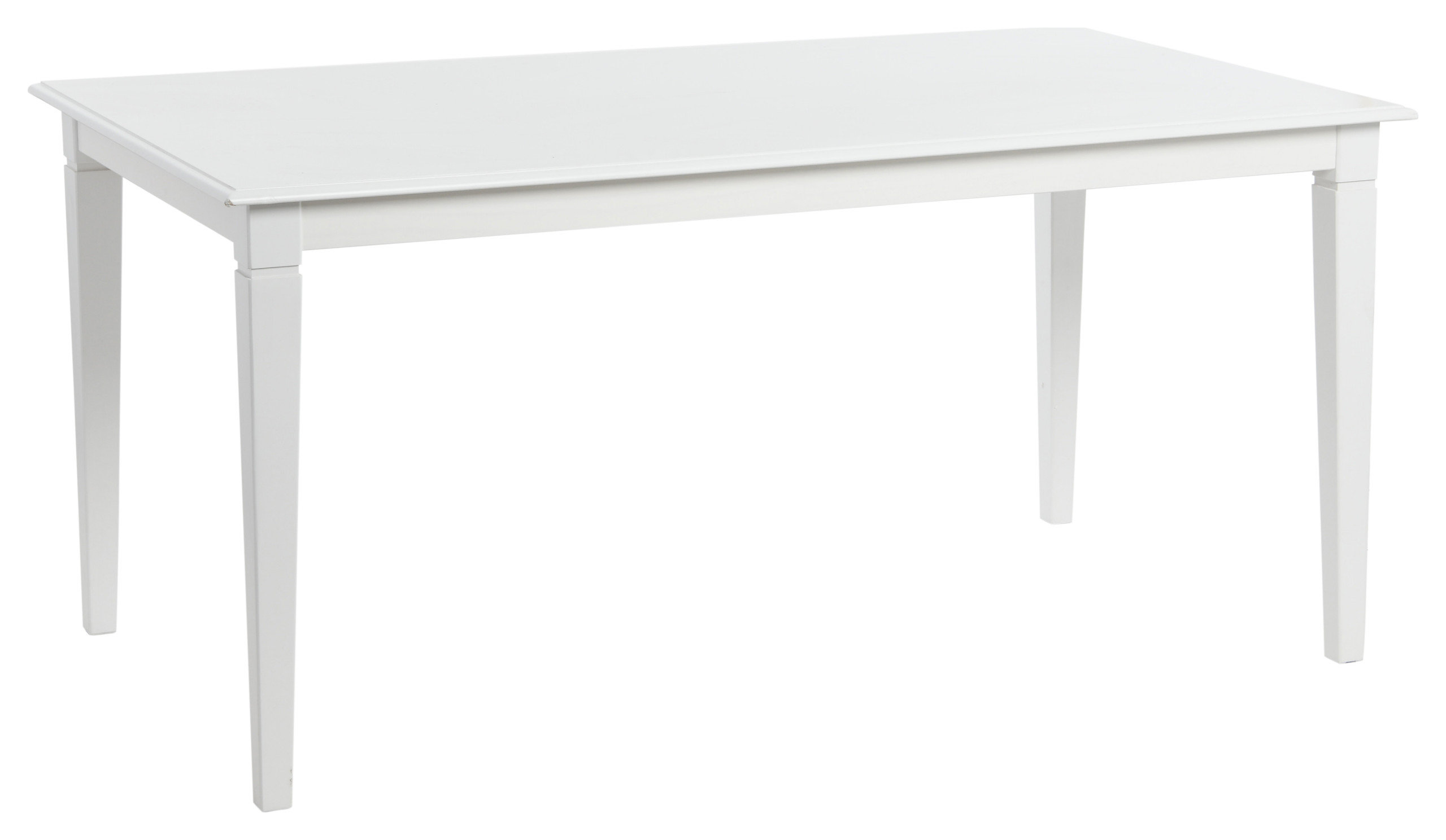 Pleasantville Rectangular Dining Table With Solid Wood Legs, White ...