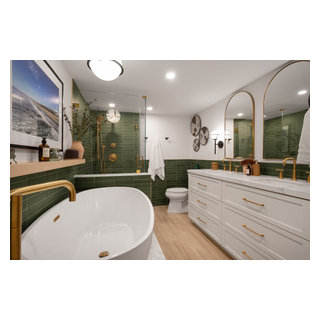 The "Sleek Green" Bathroom - Transitional - Bathroom - Miami - by EFE ...