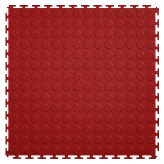 8-Piece 20-1/2-in x 20-1/2-in Red Raised Coin Garage Floor ...