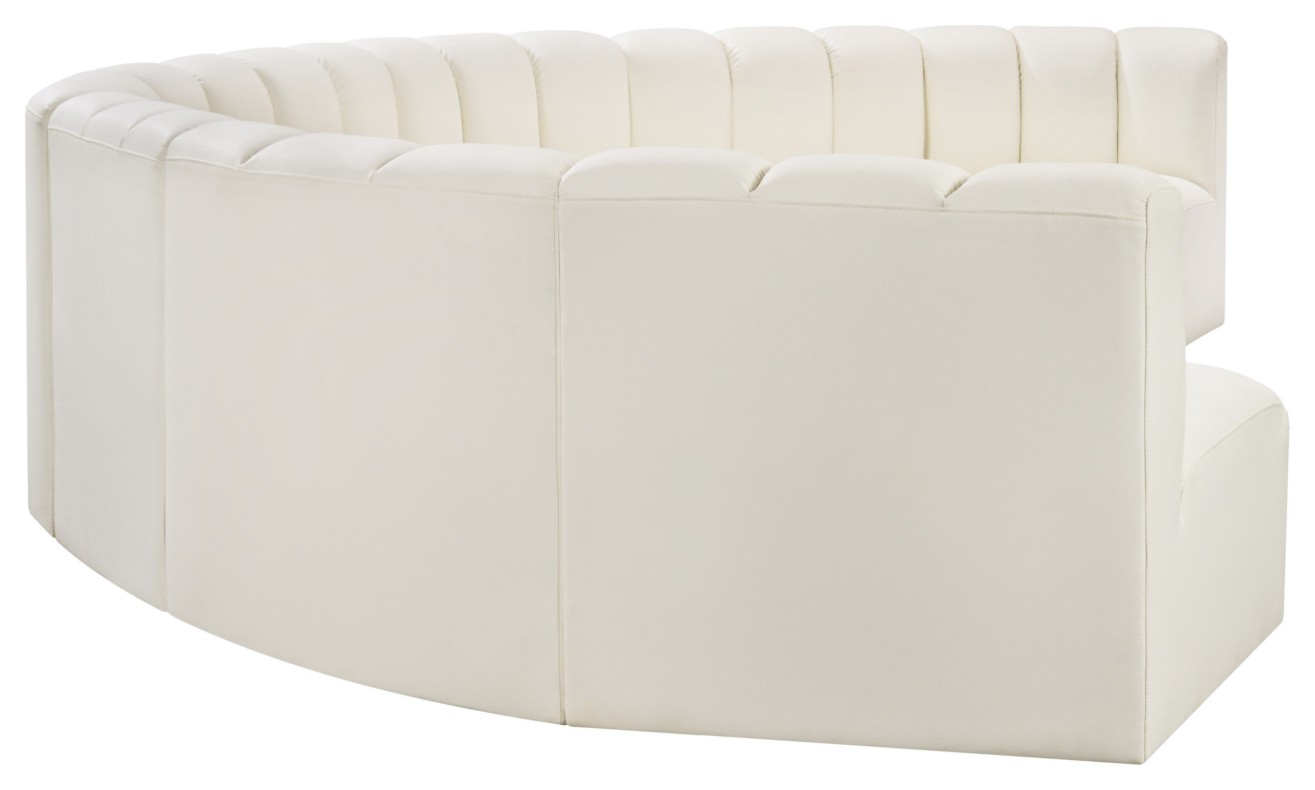 Arc Upholstered Inward Curved Modular Sectional, 8-Piece: 4 Curved Corner, 4 Straight Chair ...
