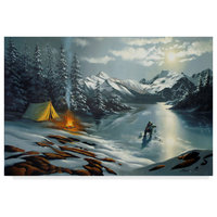 "Ice Fishing" by D. Rusty Rust, Canvas Art, 16"x24" - Rustic - Prints ...