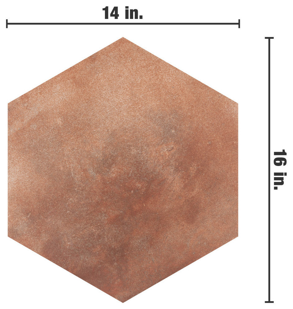 Americana Boston North Hex Porcelain Floor and Wall Tile, 14"x16 ...
