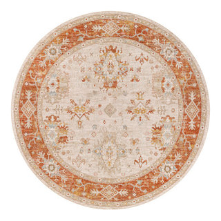 Surya Avant Garde Rug 5'3" Round, Brick Red - Mediterranean - Area Rugs ...