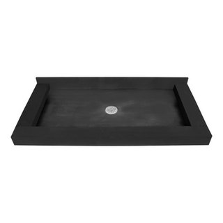 Tile Redi 3060C-PVC 30"x60" Single Curb Shower Pan With Center PVC ...
