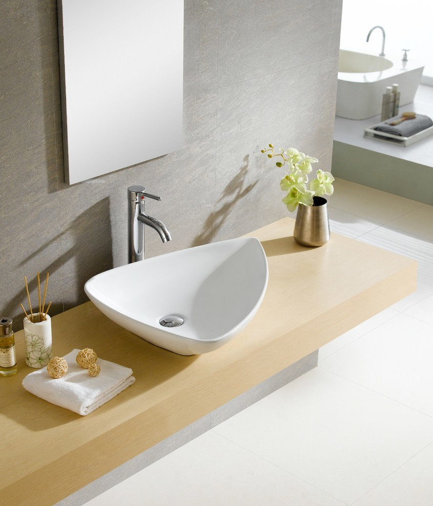 Fine Fixtures White Vitreous China Triangular Vessel Sink ...