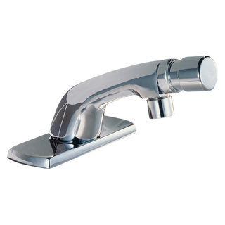 Delta 0.5 GPM Single Push Button Handle Metering Faucet, Polished ...
