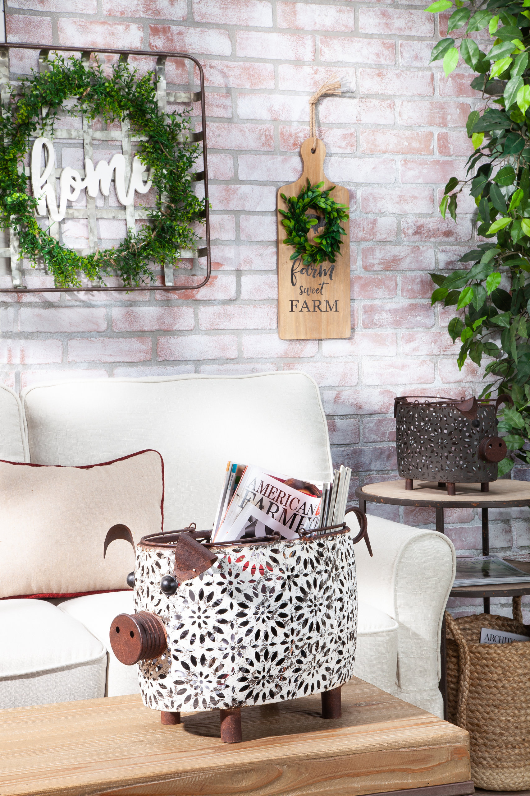 16.46" Metal Strap"ome", Artificial Wreath Wall Decor - Wreaths And ...