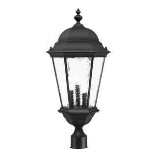 Matte Black Three Light Post Mount from the Telfair Collection, 12.500 ...