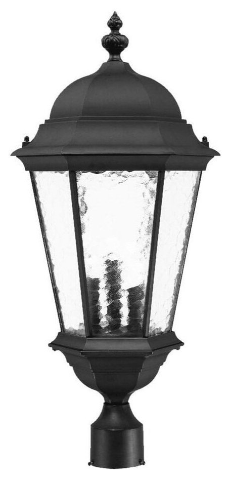 Matte Black Three Light Post Mount from the Telfair Collection, 12.500 ...