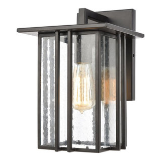 Elk Home Radnor 8" 1-Light Transitional Glass Outdoor Sconce in Matte ...