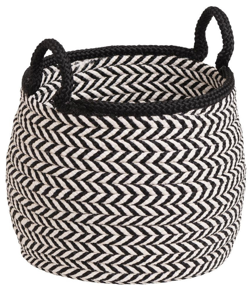 Preve Basket, White/Black 12"x12"x12" - Contemporary - Baskets - by ...