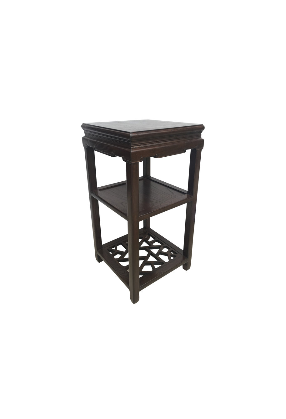 Chinese Carved Lattice Wood Table - Asian - Side Tables And End Tables ...