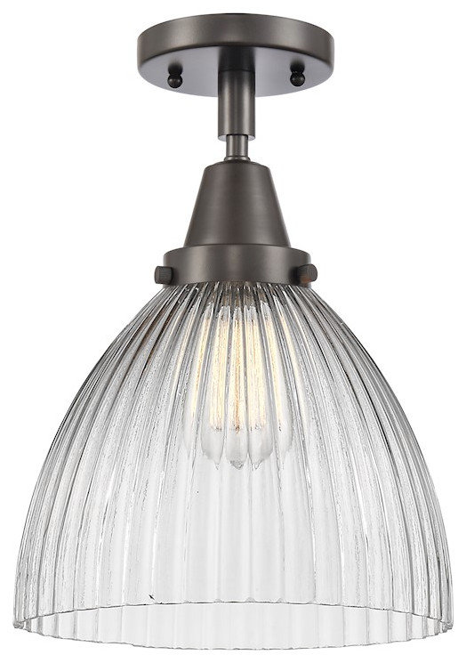 Innovations Seneca Falls 9.5" Flush, LED, ORB/CL, Rib - Industrial - Flush-mount Ceiling ...