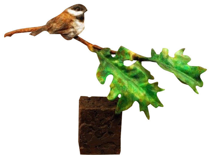 Chickadee Sculpture Bronze June - Farmhouse - Sculptures - by Wildlife ...