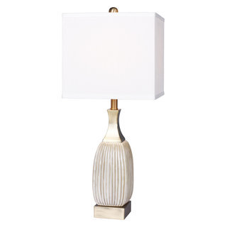 Vertically Ribbed Antique Brass Table Lamp - Transitional - Table Lamps ...