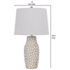 23 Inch Set of 2 Ceramic Accent Table Lamp Hammered Base White Gold ...