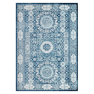 Rugs America Hailey HY60B Abstract Vintage Riviera Azure Area Rugs, 8 ...