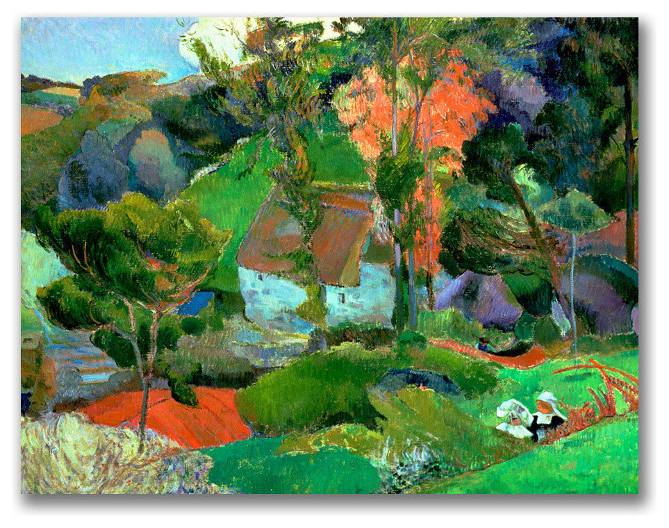 'Landscape at Pont Aven' Canvas Art by Paul Gaugin, 35" x 47 ...