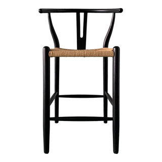 First of A Kind Ventana Counter Stool Black And Natural - Midcentury ...