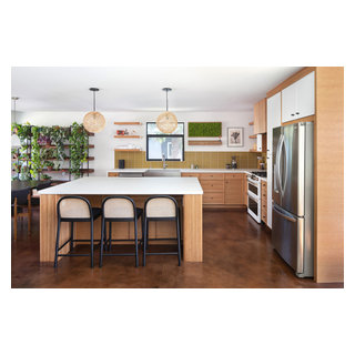 Mid-Century Fusion kitchen remodel and living space addition in ...