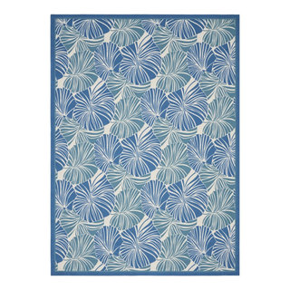 Waverly Wav01/Sun & Shade Blue Area Rug, 4'3"x6'3" - Contemporary ...