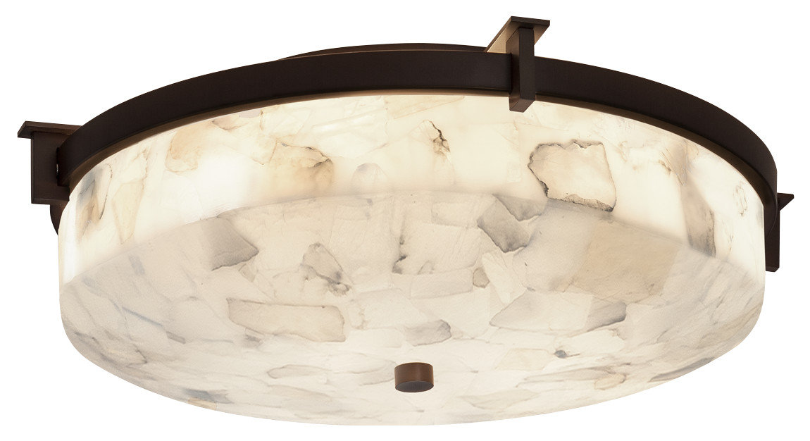 Era 14" Round Flush-Mount, Dark Bronze - Transitional - Flush-mount ...