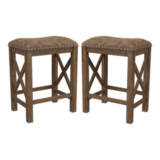 Hillsdale Willow Bend Backless Wood Counter Height Stools, Set of 2 ...