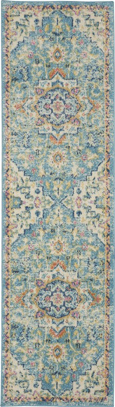 Nourison Passion Transitional Ivory-Light Blue Rug PSN25, 1'10"x6 ...
