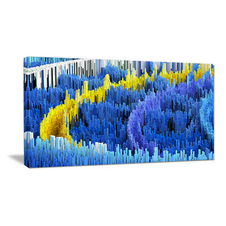 "Macro Render Structure, Blue and Yellow" Canvas Print, 40"x20 ...