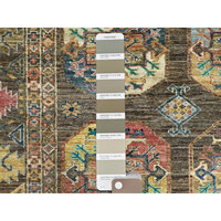 Covert Green All Over Motifs Natural Dyes Kazak Dense Weave 8'5" x 10 ...