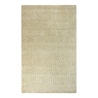 Technique 8' x 10' Solid Tan Hand Loomed Area Rug, Rectangular 3' x 5 ...
