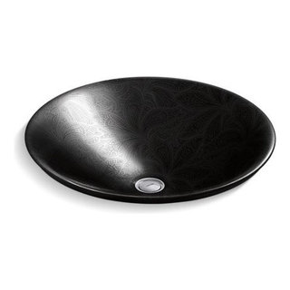 Kohler Sartorial Paisley On Carillon Round Wading Pool Bath Sink, Black ...