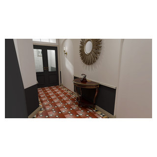 Hallway with original features and tiling, contemporary decor ...
