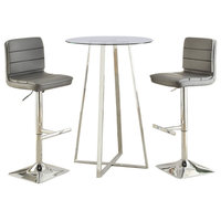 Coaster Bar Table, Chrome - Contemporary - Indoor Pub And Bistro Tables ...