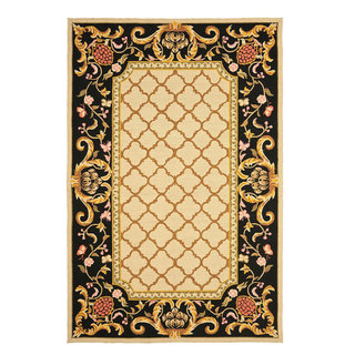 Safavieh Durarug Ezc753A Rug, Ivory/Black, 3'0" x 5'0" - Victorian ...
