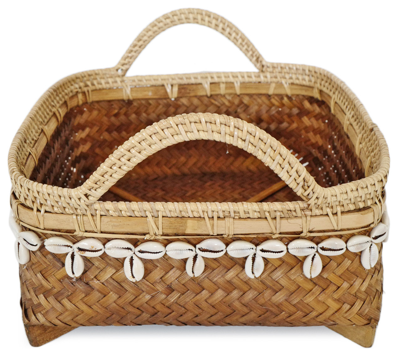 Bamboo and Cowry Basket Large - Tropical - Baskets - by Design Mix ...
