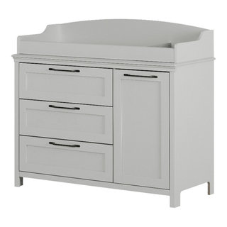 Pemberly Row Modern Changing Table with Station Wide Soft Gray ...