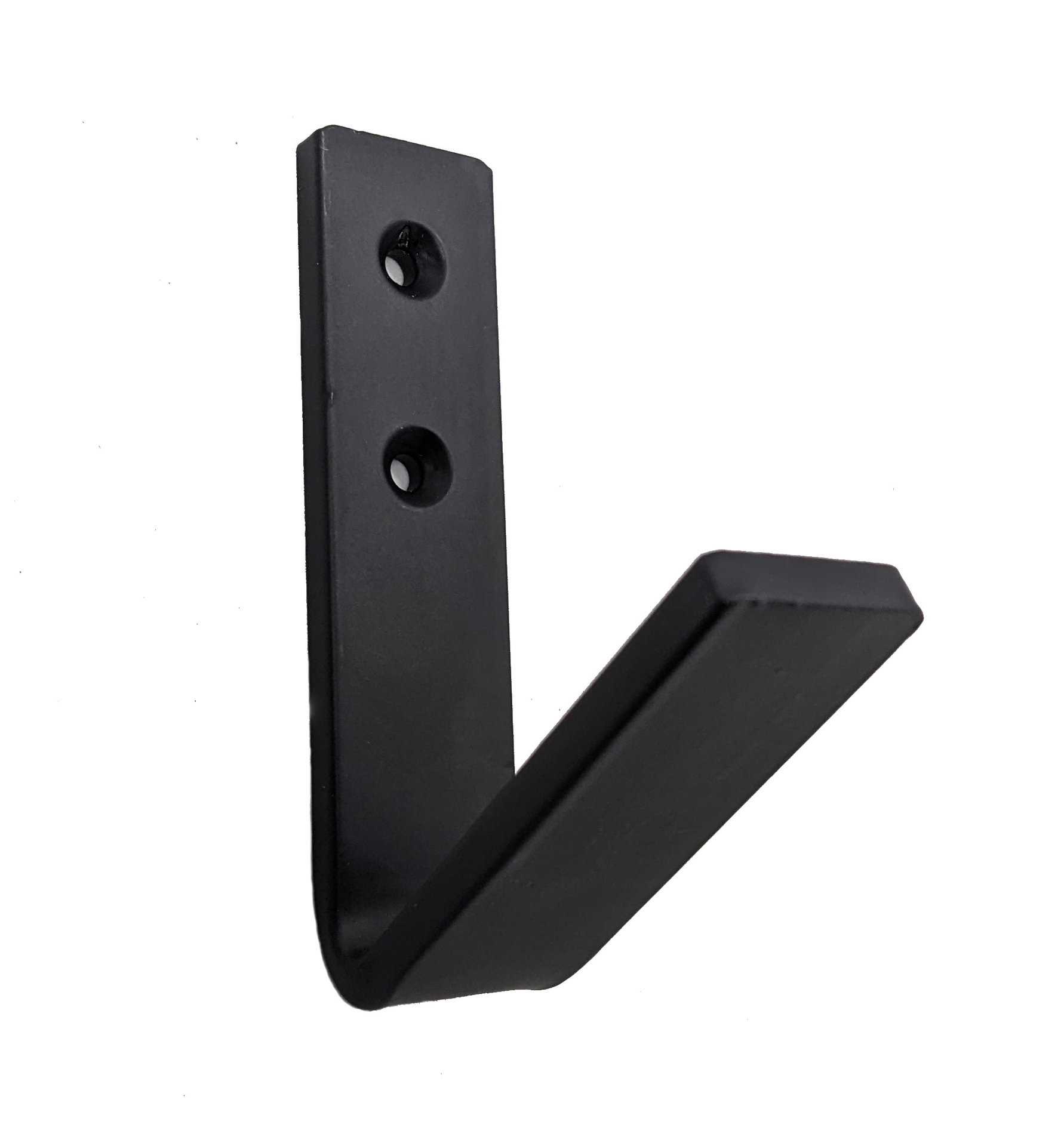 (4) Single Coat Hook Slanted J Black Steel Iron Modern Farmhouse Rustic ...