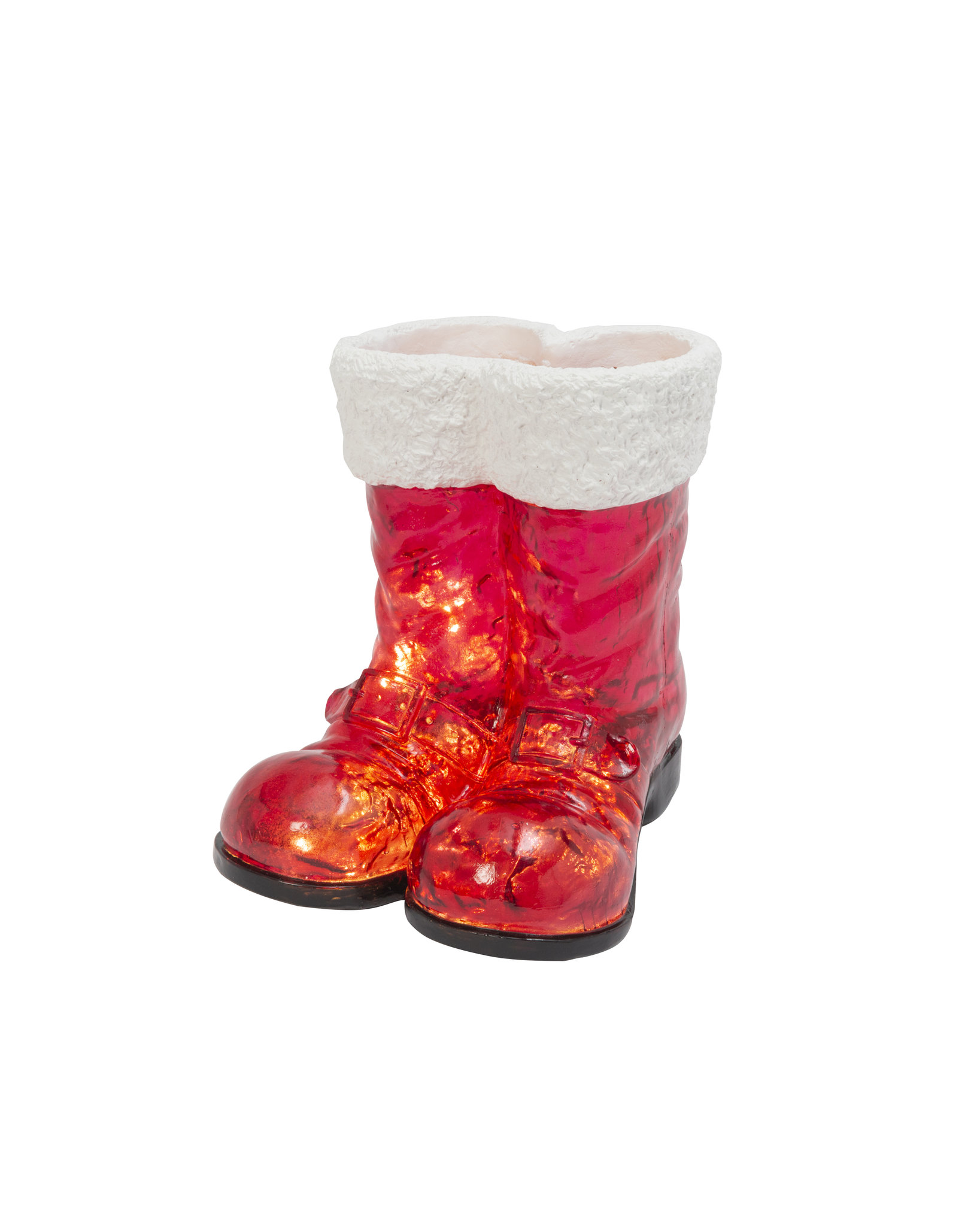 16.3-in H B/O Lighted Resin Holiday Santa Boots w/ 10 LED Lights ...
