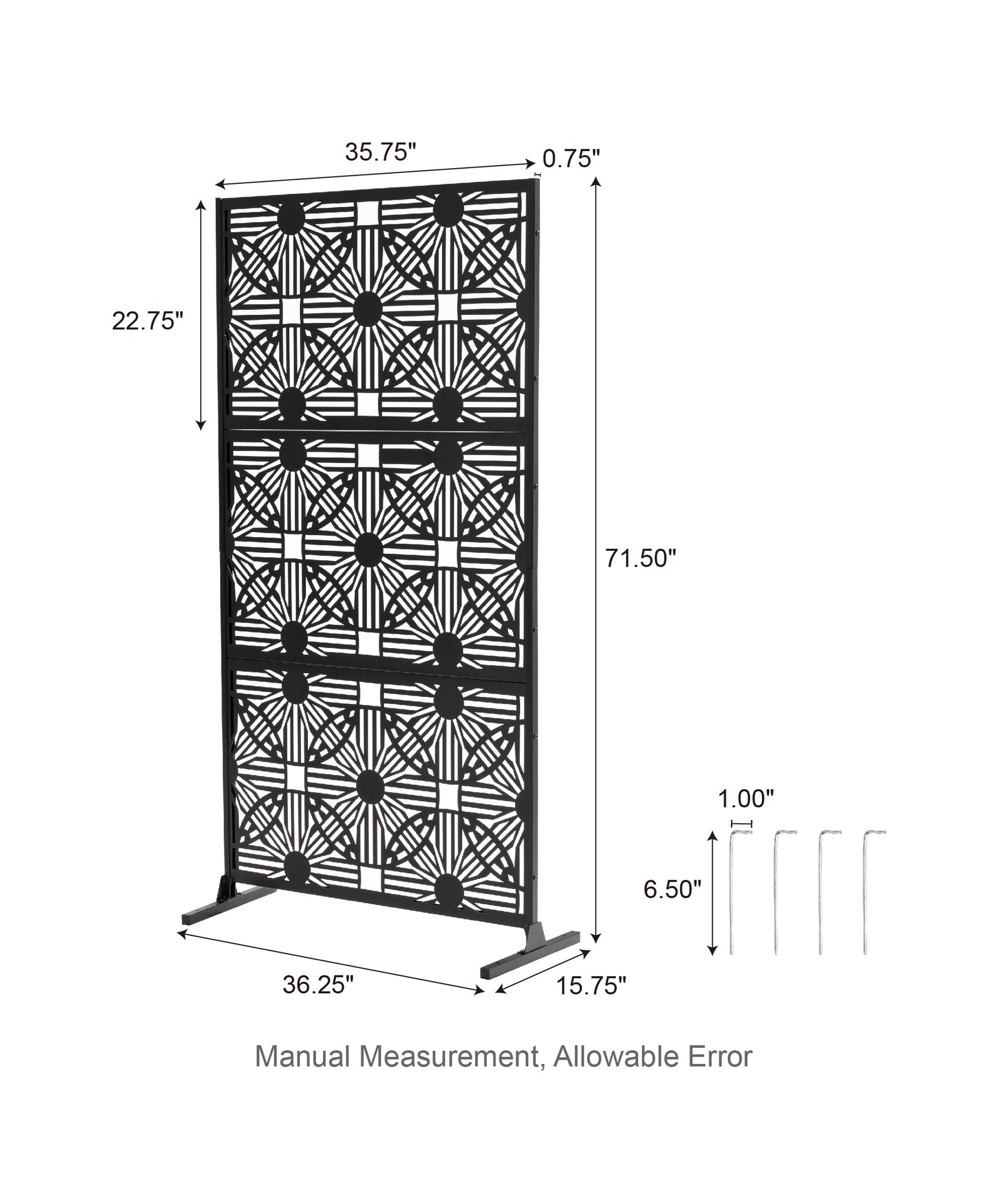 6ft Galvanized Steel Privacy Screen Fence - Transitional - Screens And ...