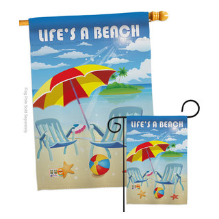 Life's a Beach Summer Fun In The Sun Flags Set - Modern - Flags And ...