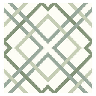 Saltire Emile Green Lattice Wallpaper, Sample - Contemporary ...